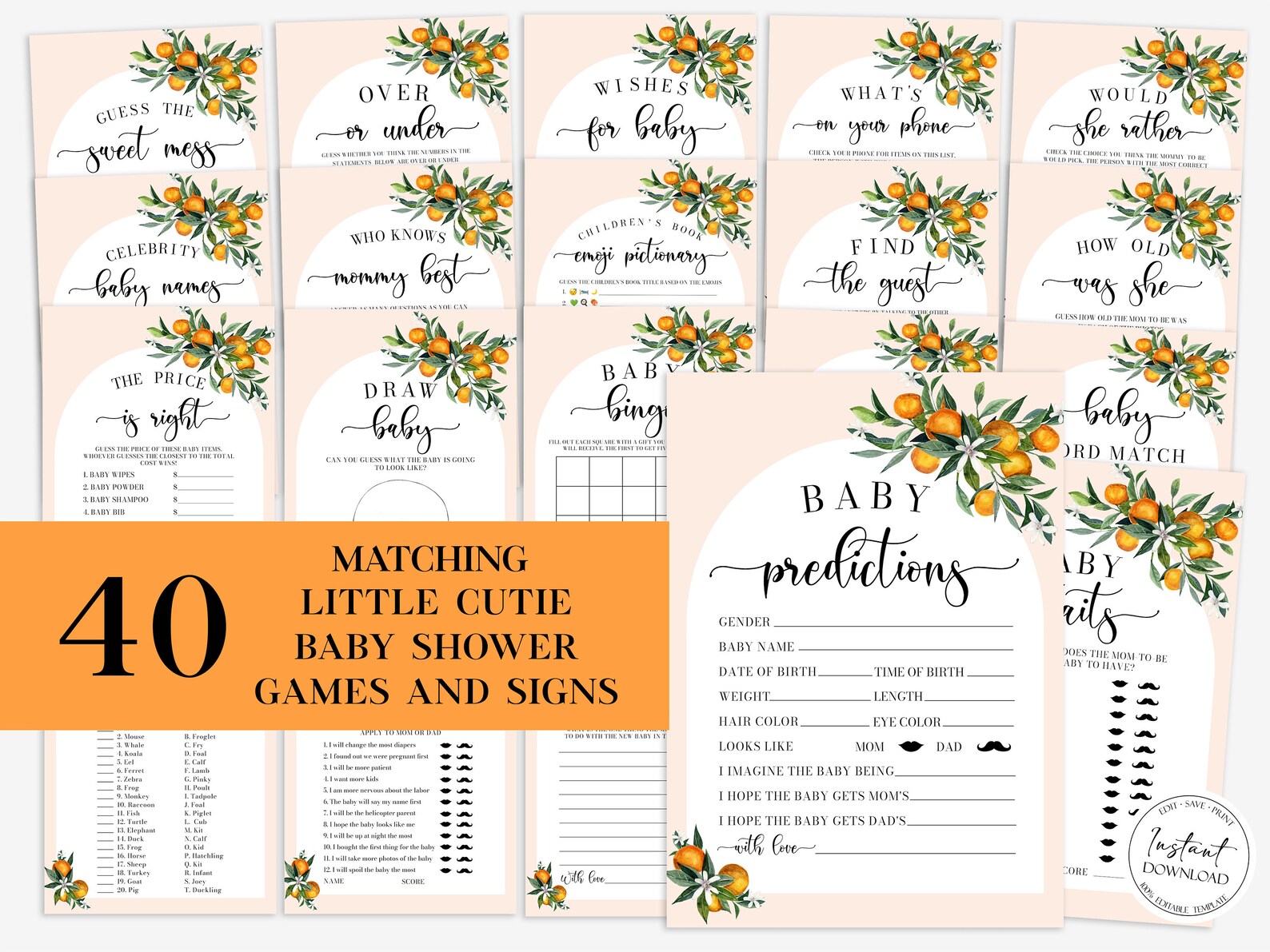 Arch Dirty Diaper Game Guess the Sweet Mess Oranges Little - Etsy