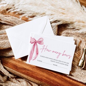Pink Bow Guess How Many Bows Game, Printable Pink Ribbon Bow Coquette ...