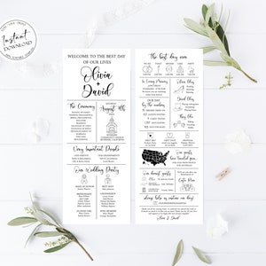 Infographic Wedding Program, Unique Wedding Program, Fun Wedding ...