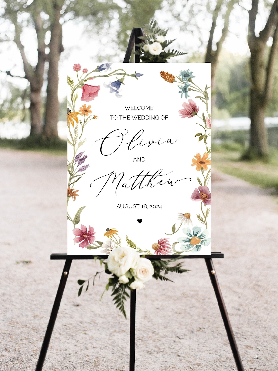 Wildflower Wedding Welcome Sign Template Editable Wildflower - Etsy