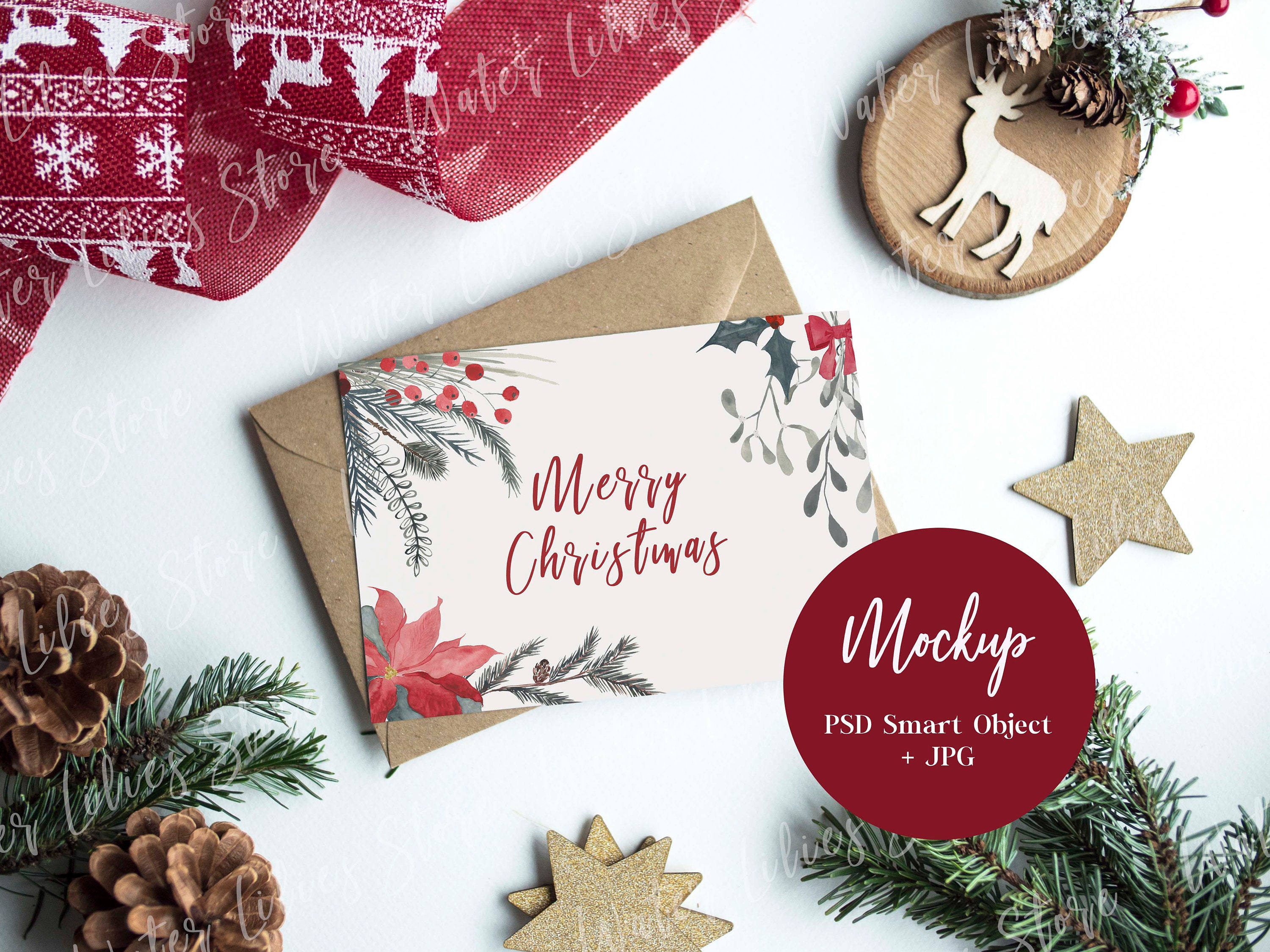 Christmas Mockups Bundle, Mockup Christmas Card, Christmas Invitation ...