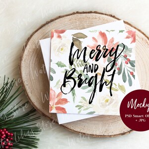 Square Christmas Card Mockup, Mockup Christmas Card, Square Holiday ...