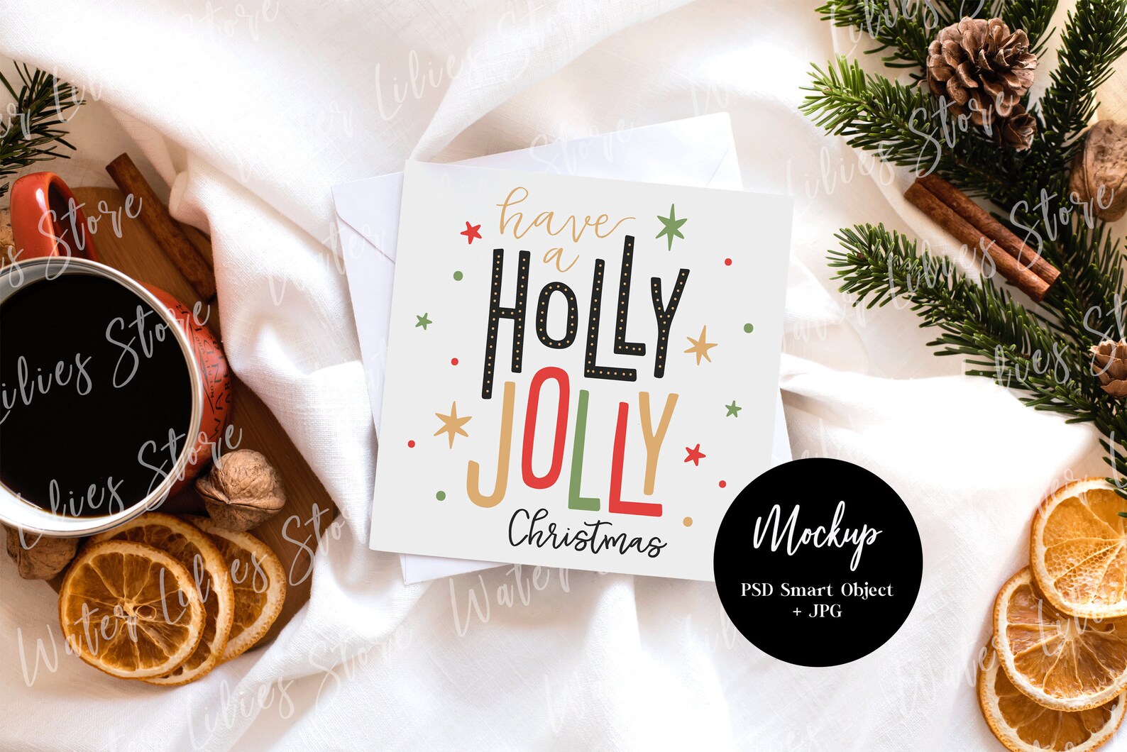 Square Christmas Card Mockup, Winter Card Mockup, Mockup Christmas Card ...