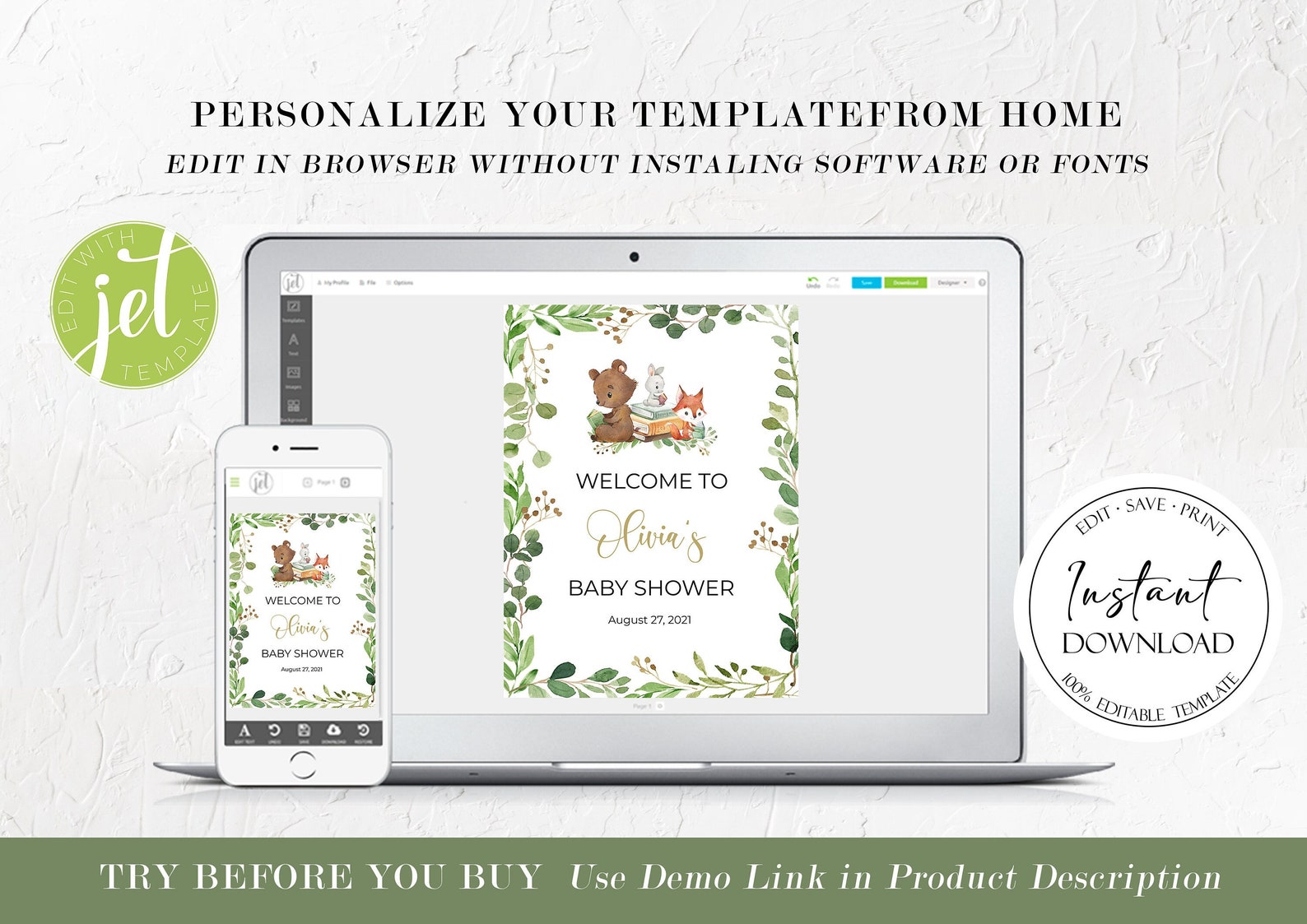 Editable Book Themed Baby Shower Welcome Sign, Storybook Baby Shower ...