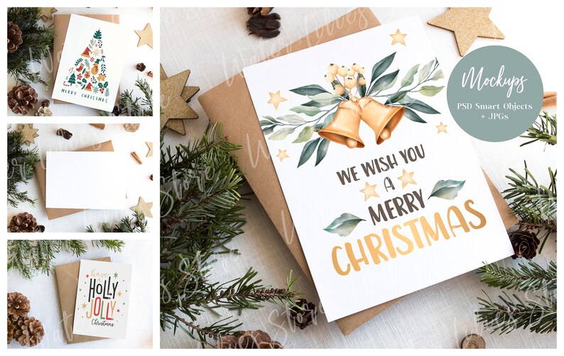 Christmas Mockups Bundle Mockup Christmas Card Christmas - Etsy