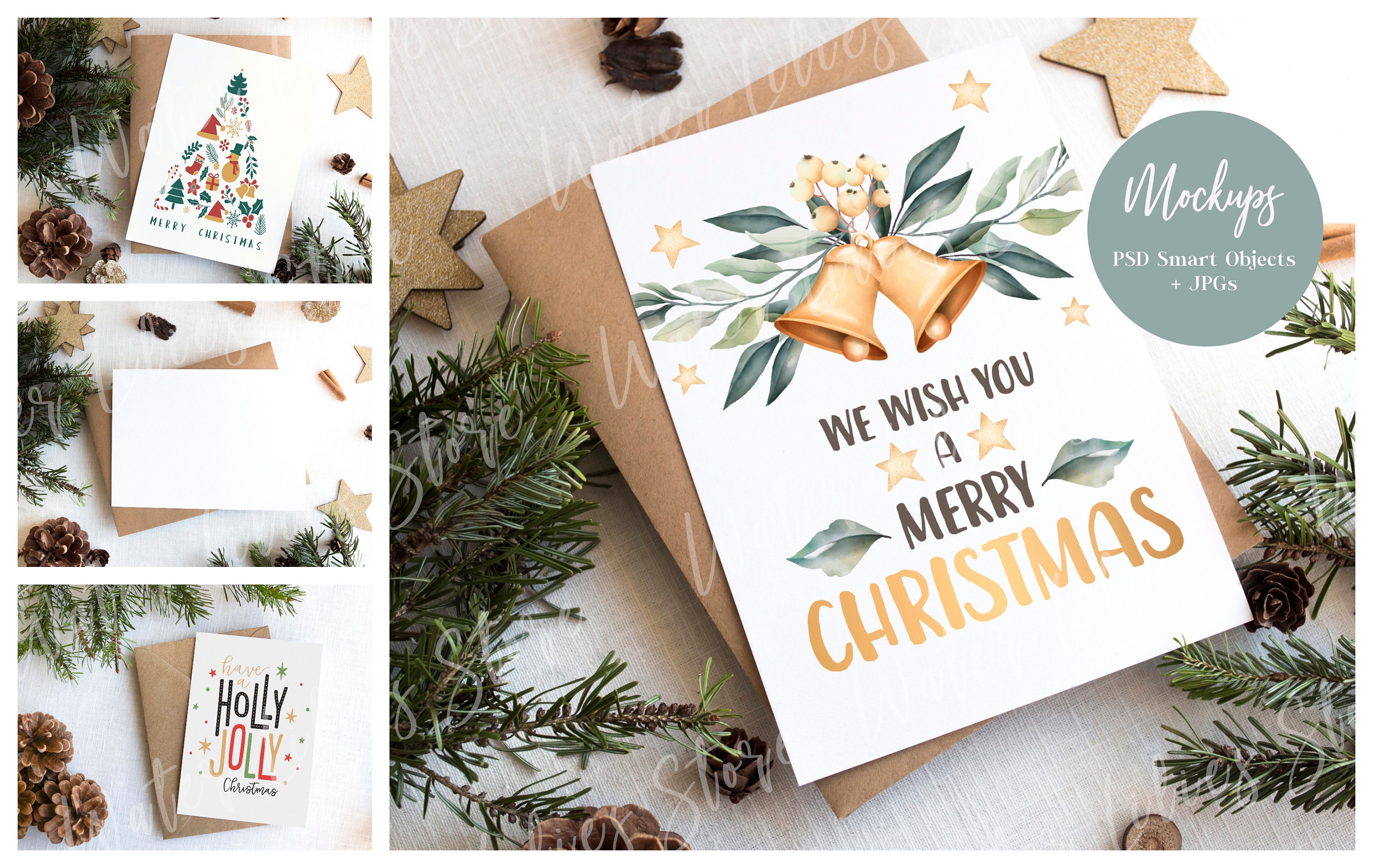Christmas Mockups Bundle Mockup Christmas Card Christmas - Etsy