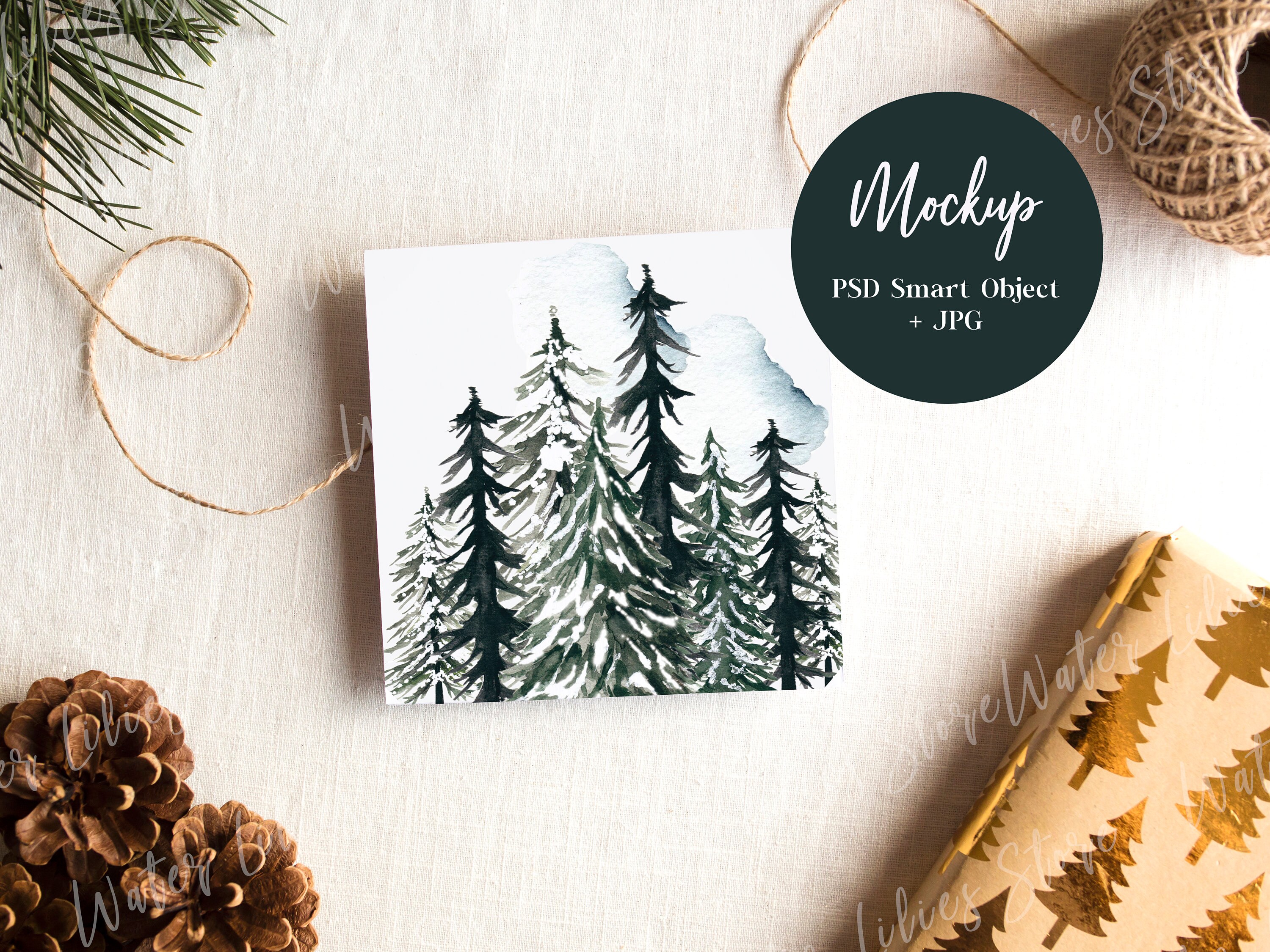 Square Christmas Card Mockup Mockup Christmas Card Square - Etsy