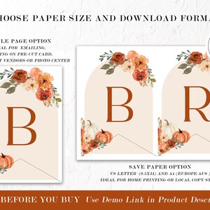 Fall Bridal Shower Bride to Be Banner Template, Arch Boho Fall Pumpkin ...