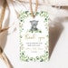 Koala Baby Shower Favor Tag Template, Greenery Gender Neutral Baby ...