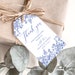 Blue Floral Favor Tag, Blue Victorian Wedding Gift Tag Template ...