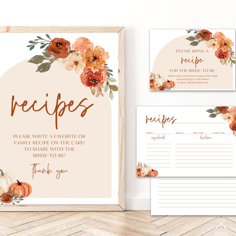 Fall Recipe Cards - Etsy