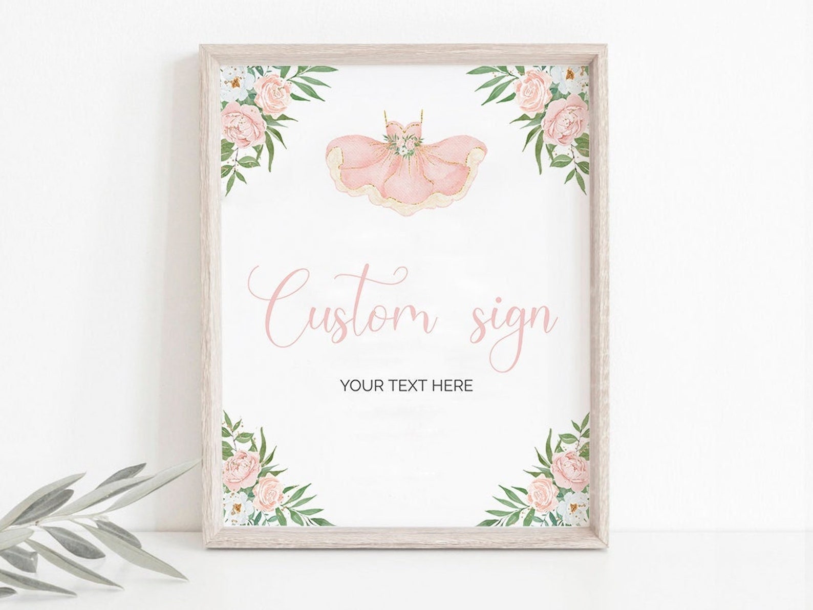 Tutu Baby Shower Custom Sign, Tutu Excited Sign, Editable Blush Pink ...