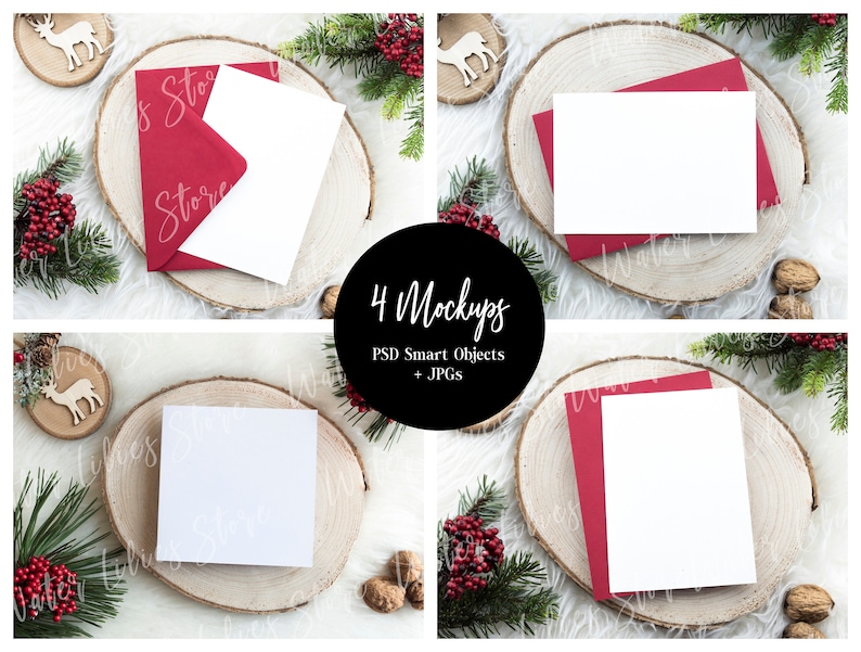 Christmas Mockups Bundle Mockup Christmas Card Christmas | Etsy