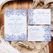 Blue Floral Wedding Program Template Editable Dusty Blue Wedding ...