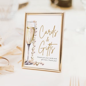 Pearls and Prosecco Cards and Gifts Sign: Bridal Shower Decor (digital ...
