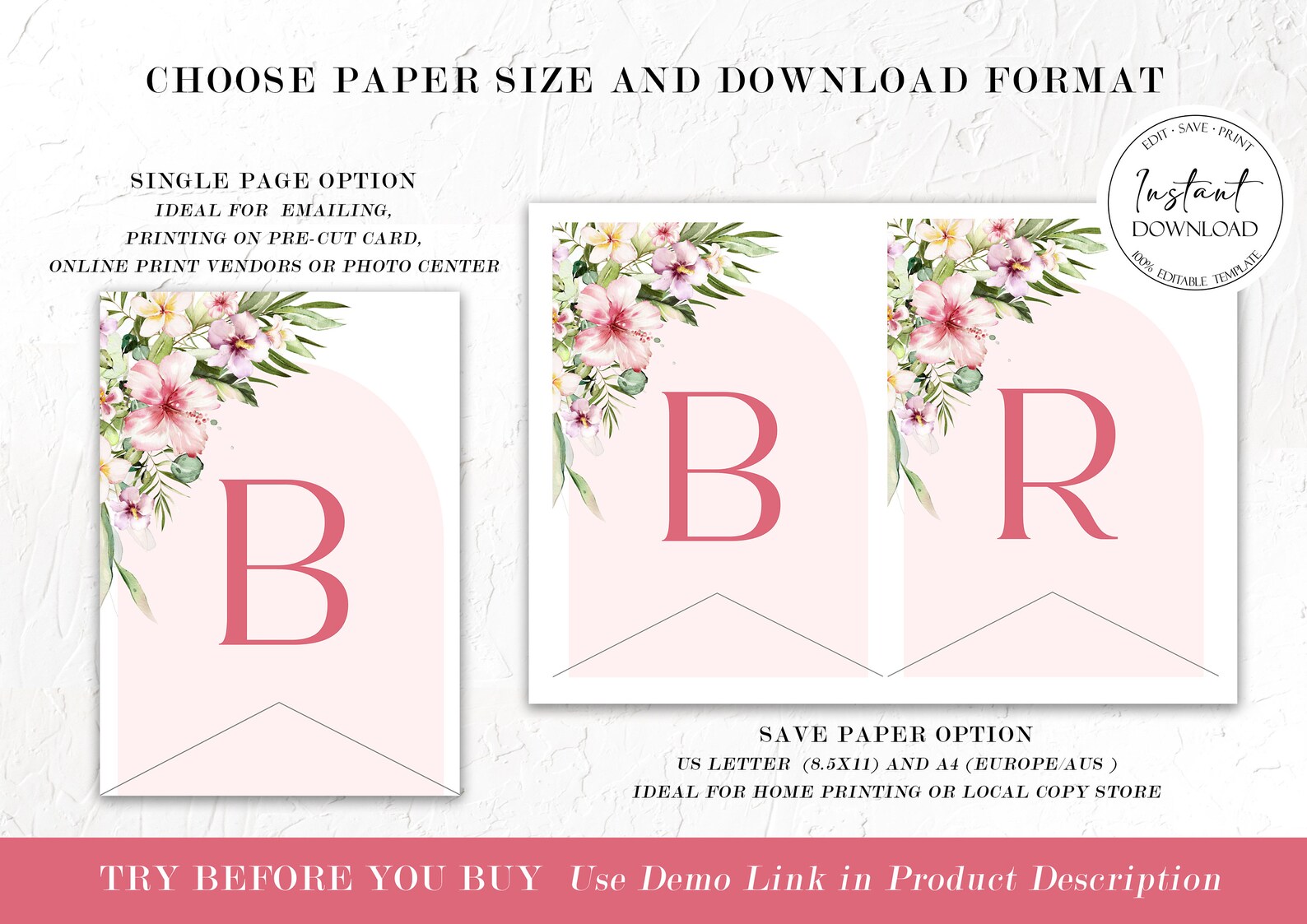 Hot Pink Bridal Shower Bride to Be Banner Template Hawaiian Bridal ...