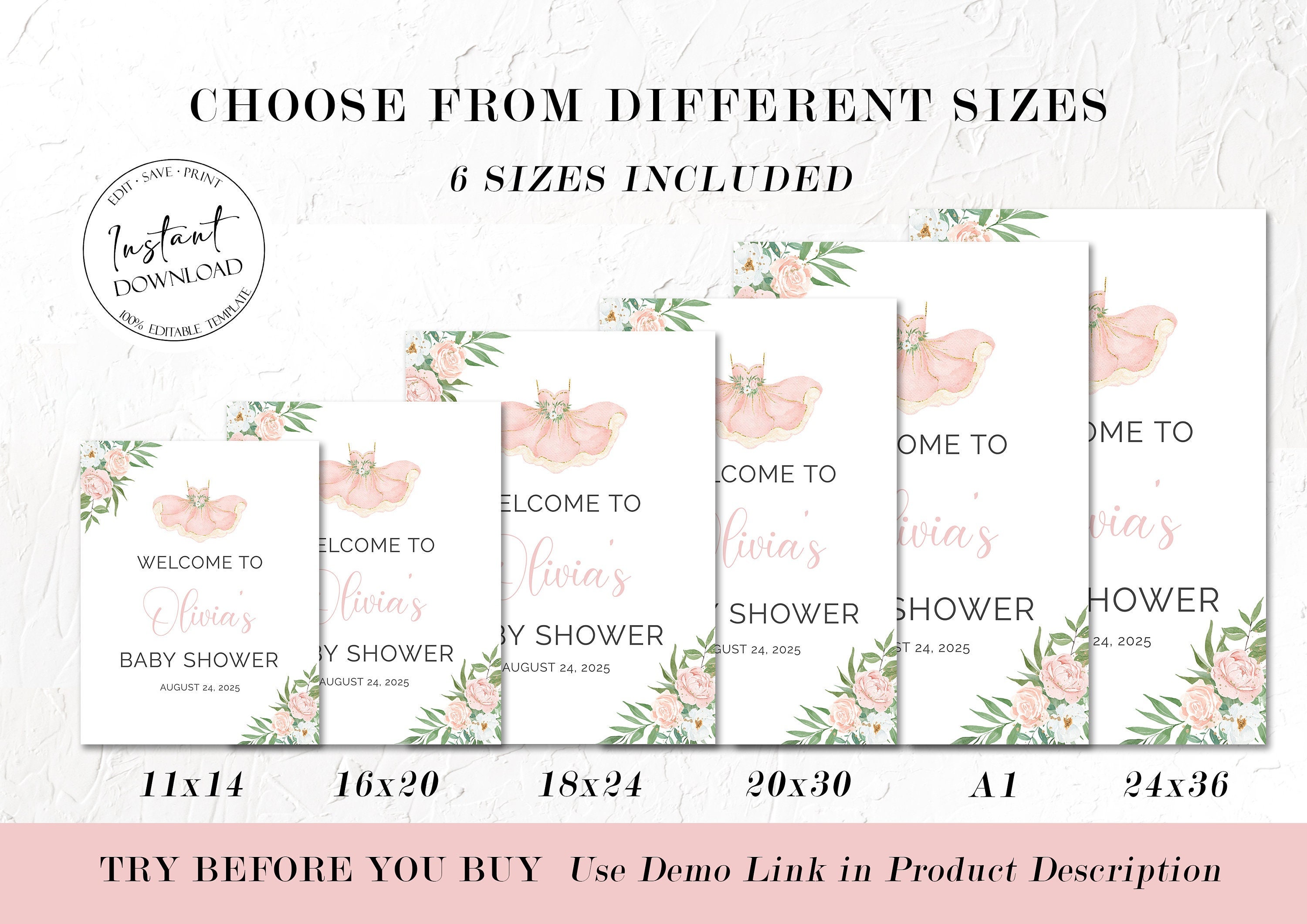 Tutu Baby Shower Welcome Sign Template Tutu Excited Sign, Ballerina ...