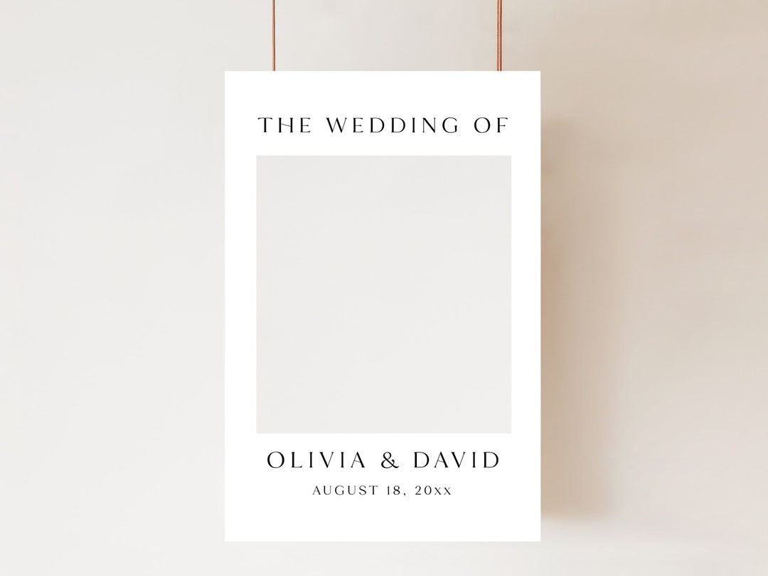 Minimalist Photo Prop Frame Template, Printable Modern Wedding Photo ...