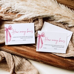 Pink Bow Guess How Many Bows Game, Printable Pink Ribbon Bow Coquette ...