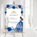 Royal Blue Pink Floral Quinceanera Welcome Sign Princess - Etsy