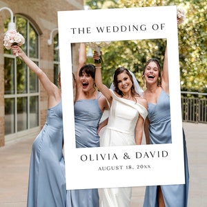 Minimalist Photo Prop Frame Template, Printable Modern Wedding Photo ...