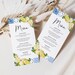 Blue Tiles Lemon Wedding Menu Template Editable Italian Reception Menu ...