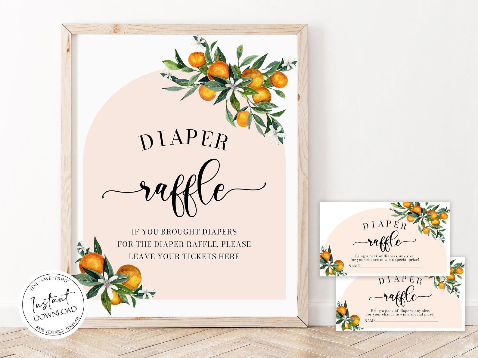 8x10 Diaper Raffle Sign A Little Cutie is on the Way Baby - Etsy