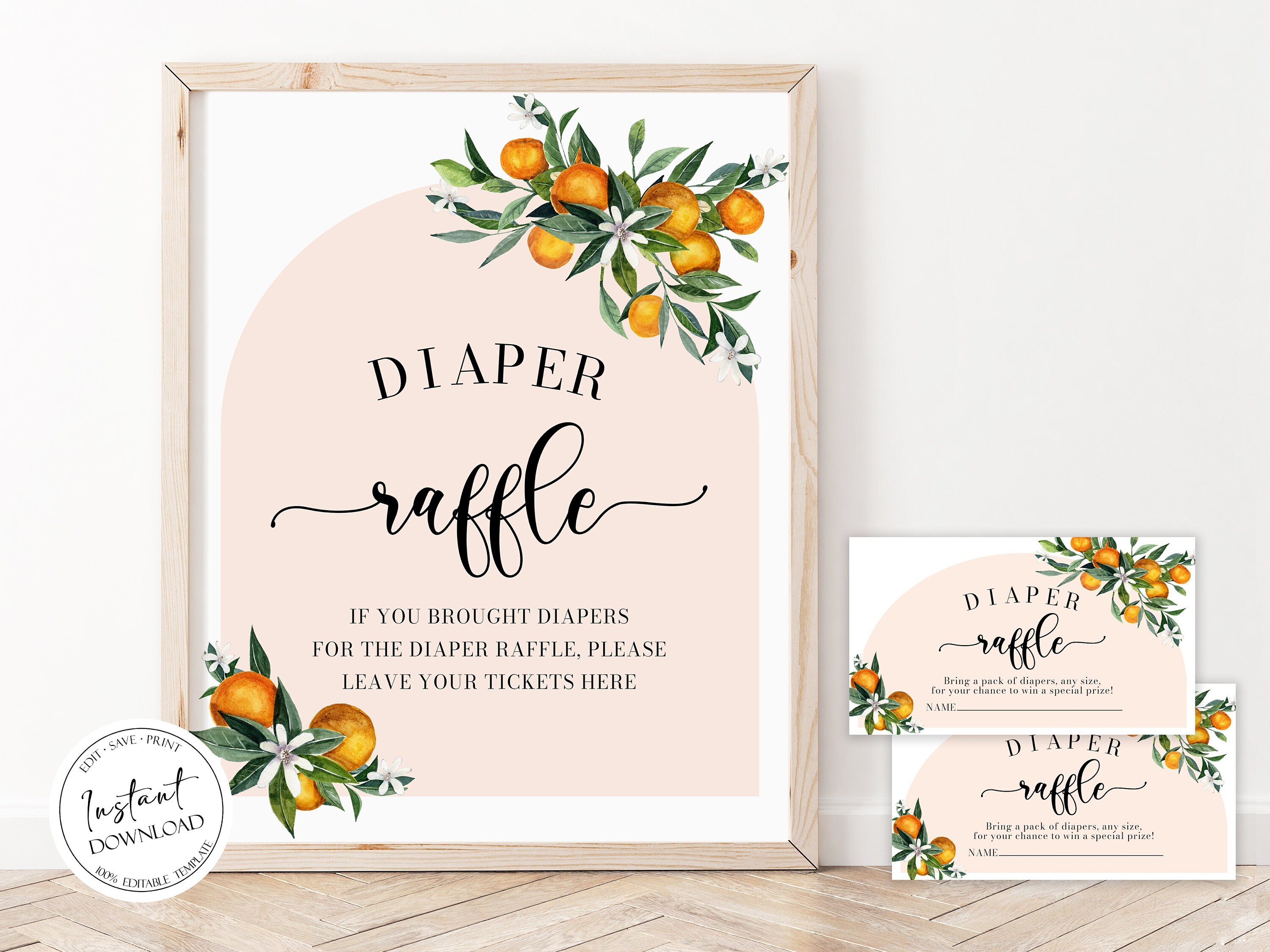 8x10 Diaper Raffle Sign A Little Cutie is on the Way Baby - Etsy