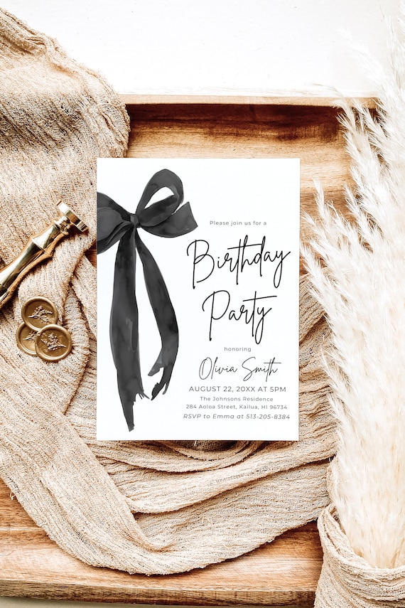Ribbon Invitations Template
