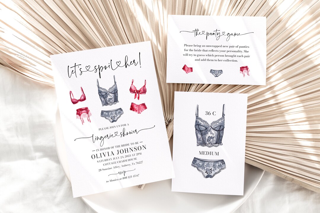 Lingerie Shower Invitation, Editable Let Spoil Her Lingerie Bridal ...