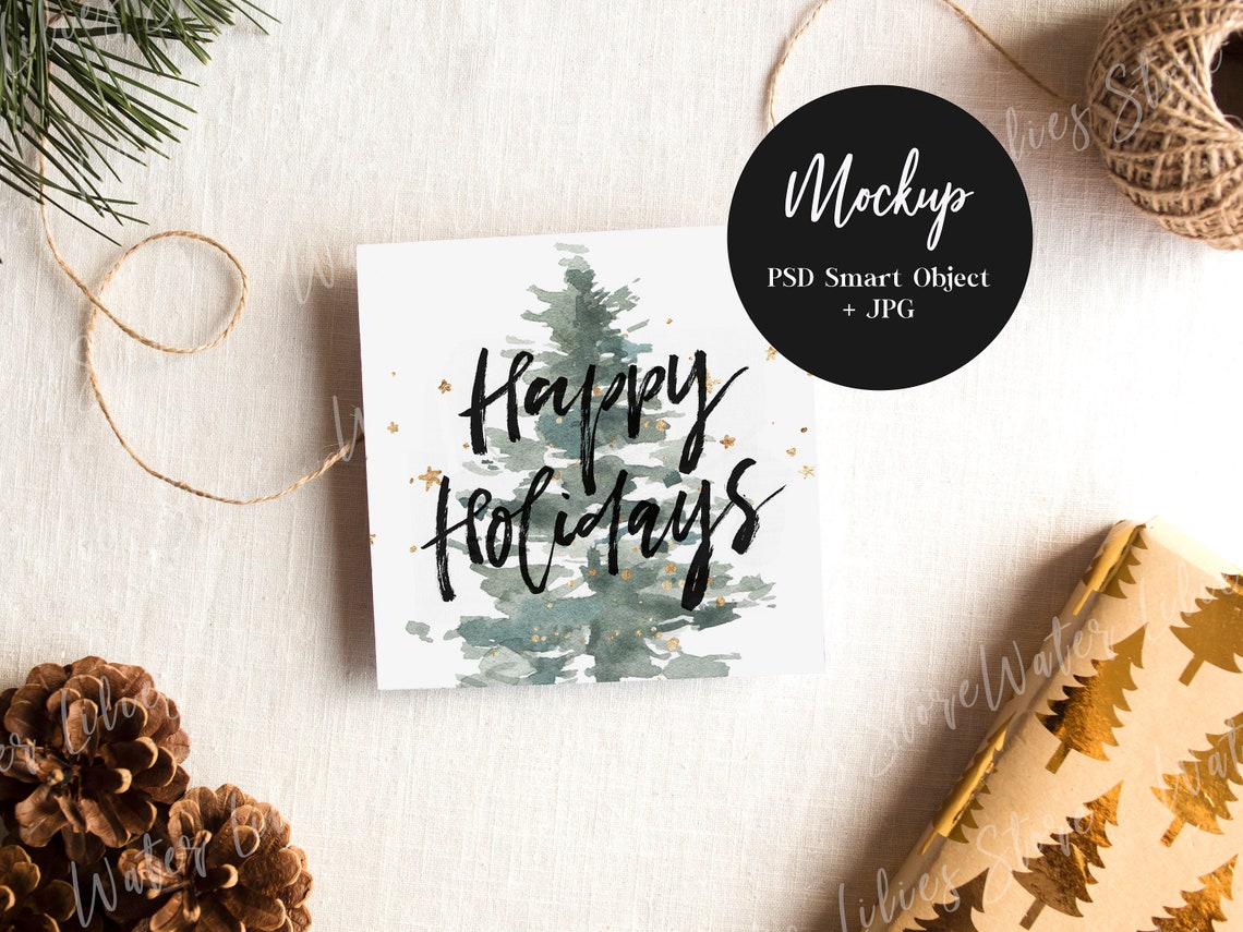 Square Christmas Card Mockup Mockup Christmas Card Square - Etsy