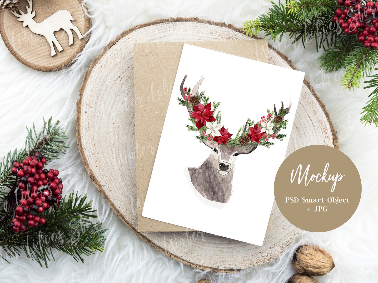 Christmas Card Mockup Mockup Christmas Card Holiday Card - Etsy