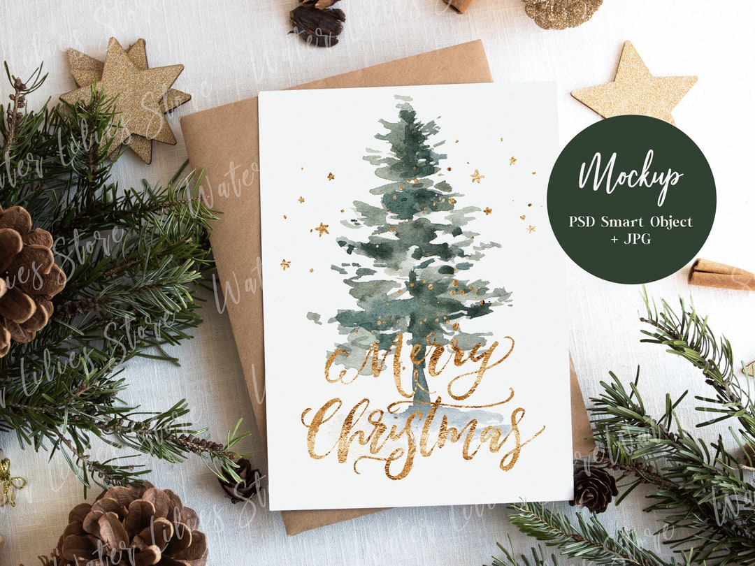 Christmas Card Mockup, Mockup Christmas Card, Holiday Card Mockup ...