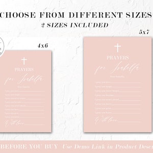 Dusty Pink Baptism Prayer Card Template, Blush Pink Prayers for Baby ...