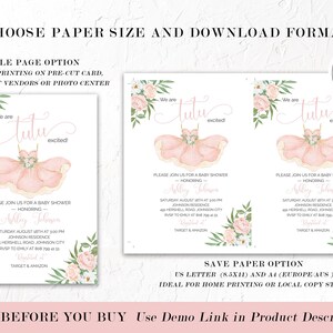 Tutu Baby Shower Invitation, Tutu Excited Invite, Ballerina Baby Shower ...