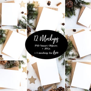 Christmas Mockups Bundle, Mockup Christmas Card, Christmas Invitation ...