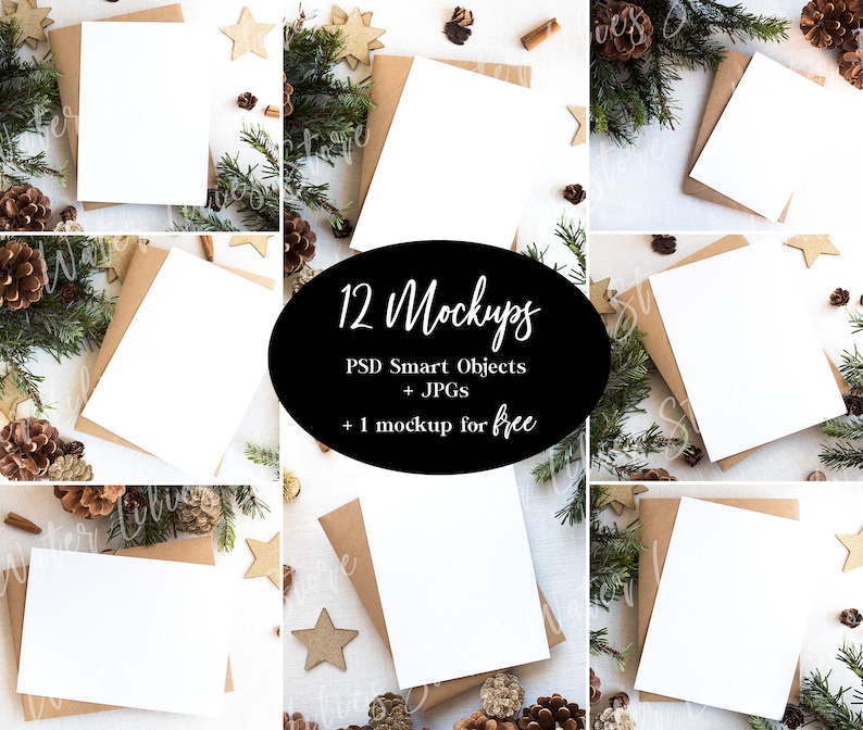 Christmas Mockups Bundle Mockup Christmas Card Christmas - Etsy