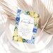 Italian Blue Tile Lemon Bridal Shower Invitation Template Mediterranean ...