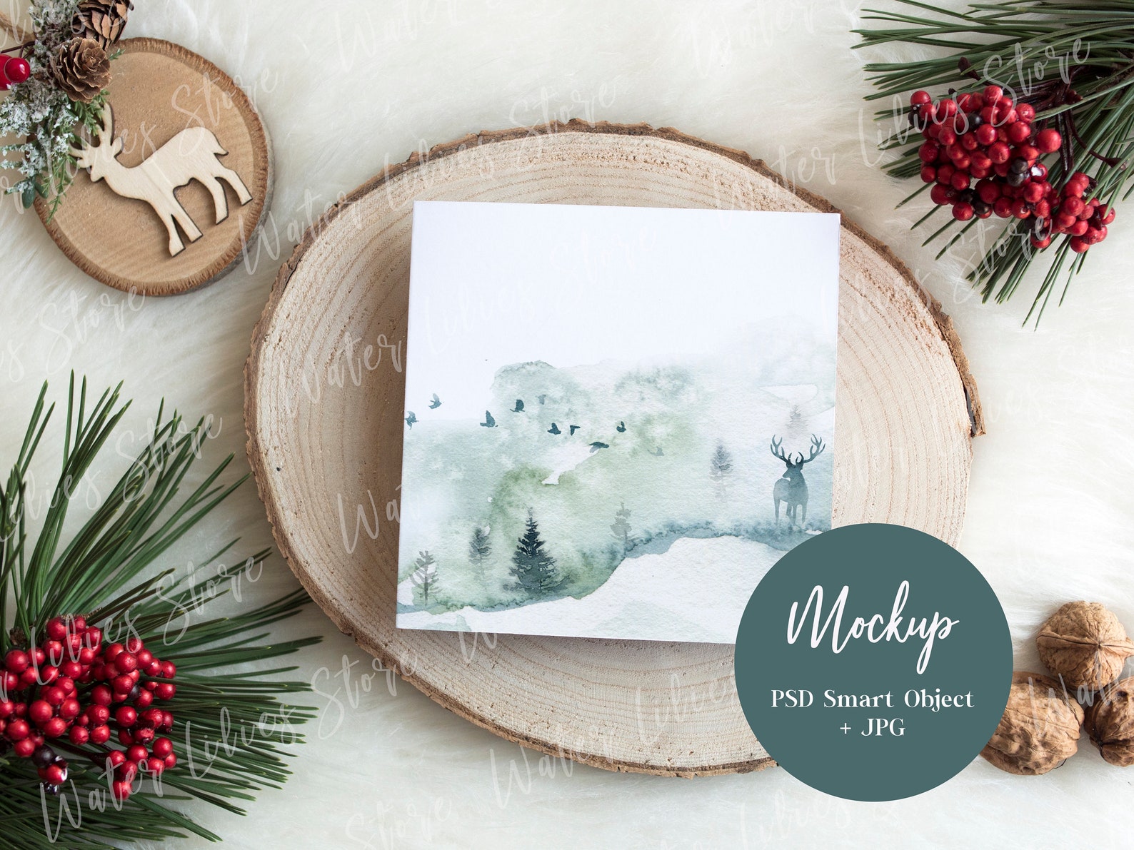 Square Christmas Card Mockup Mockup Christmas Card Square - Etsy