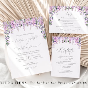 Editable Wisteria Custom Sign Template Dusty Lilac Greenery Wedding ...