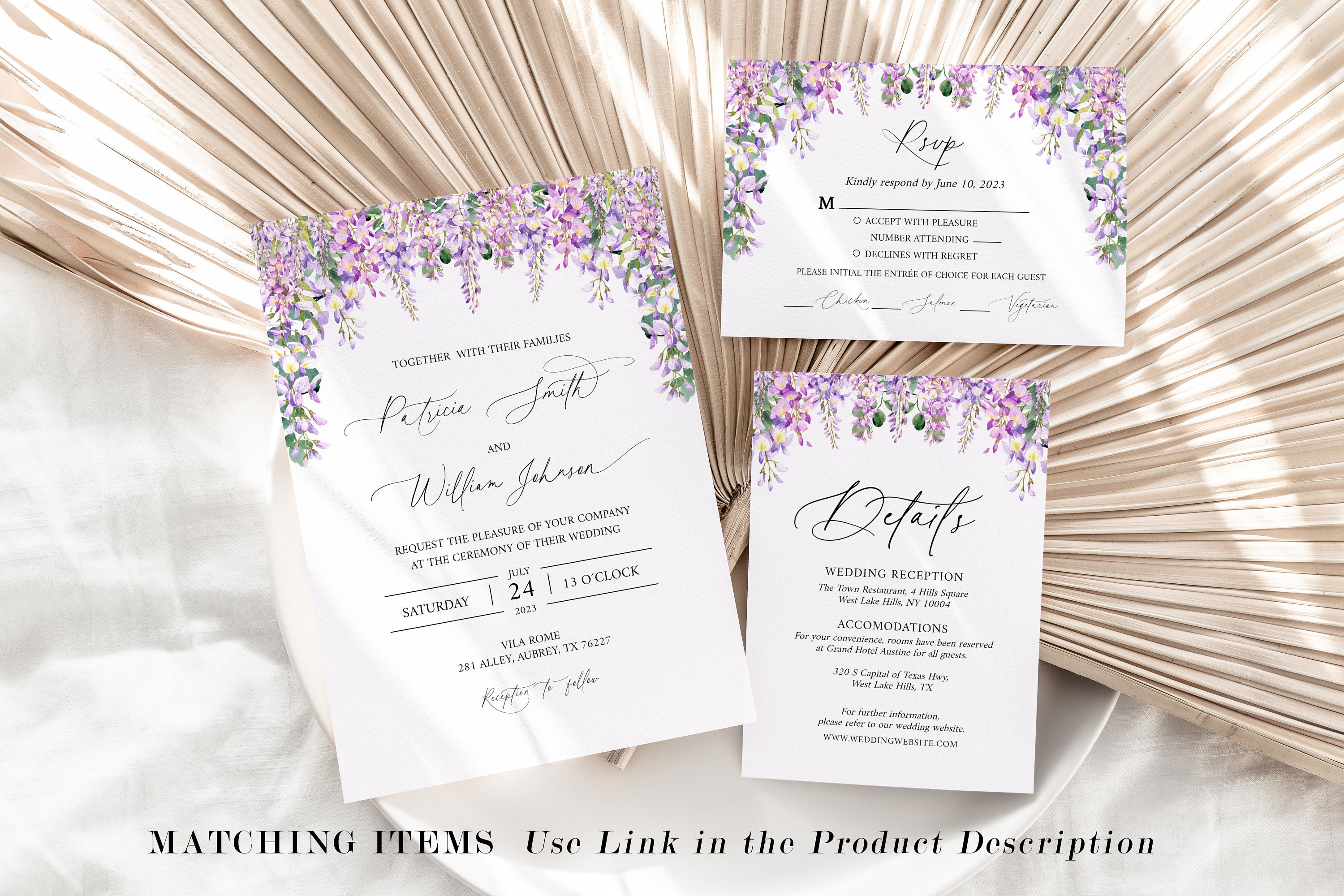 Editable Wisteria Custom Sign Template Dusty Lilac Greenery Wedding ...