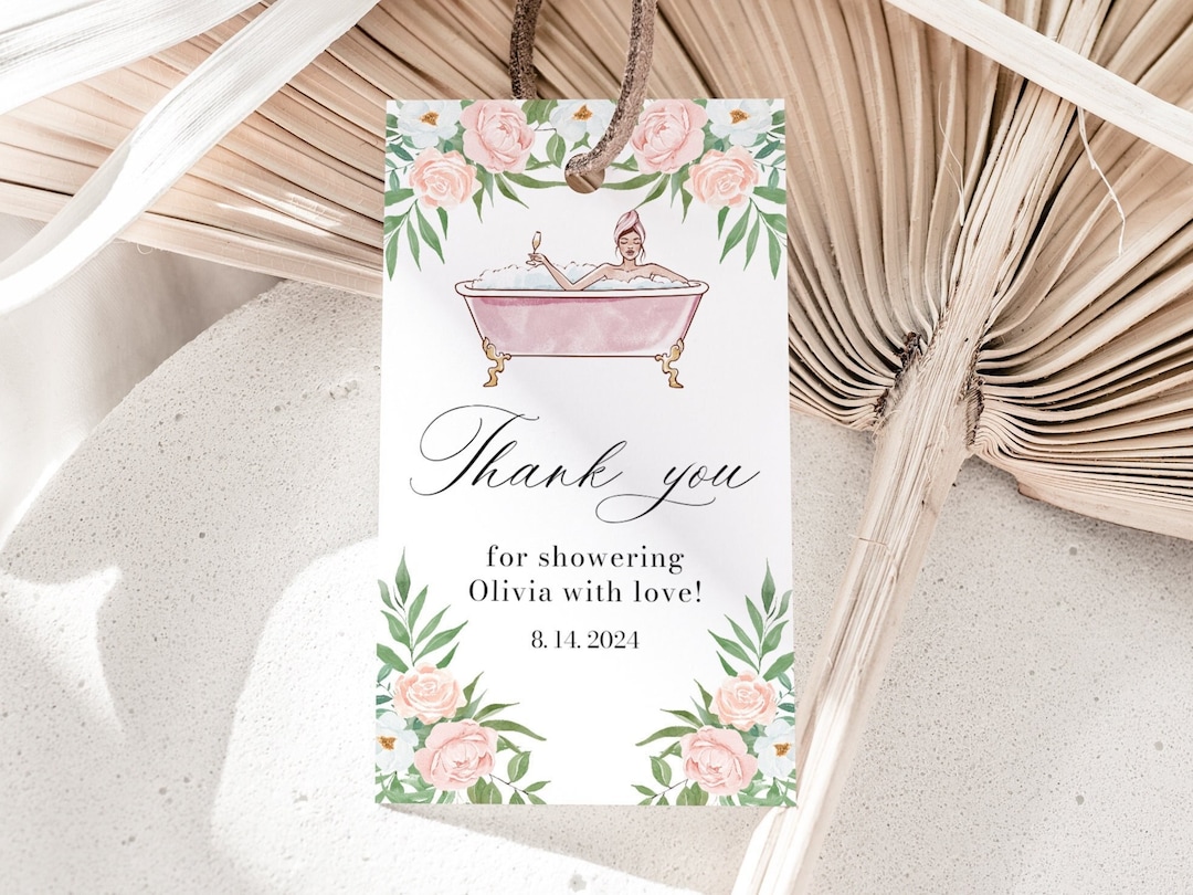 Spa Bridal Shower Favor Tag Template, Editable Spa Bachelorette Party ...