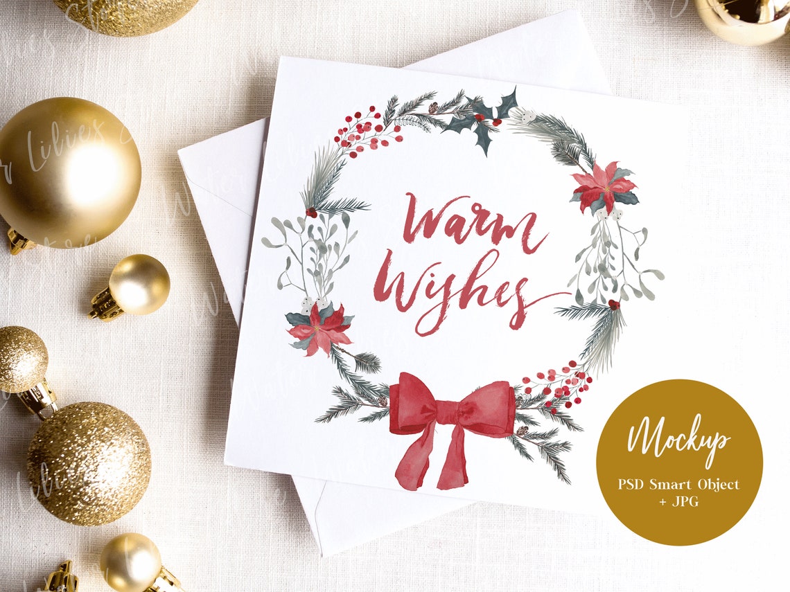 Square Christmas Card Mockup Mockup Christmas Card Square - Etsy