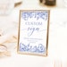 Blue Floral Custom Sign Template, Blue Vintage Botanical Wedding Custom ...
