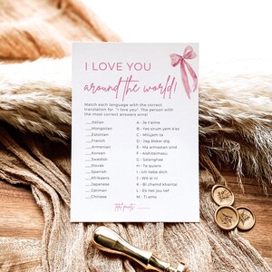 Pink Bow I Love You Around the World Game, Pink Ribbon Bow Coquette I ...