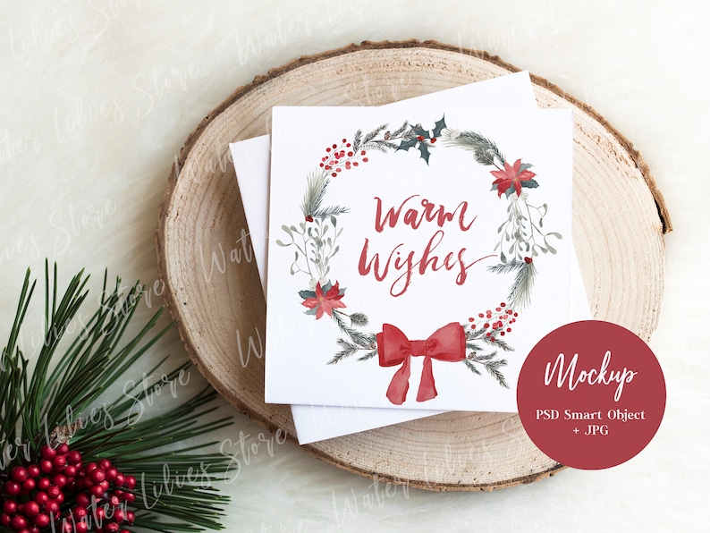 Square Christmas Card Mockup Mockup Christmas Card Square - Etsy