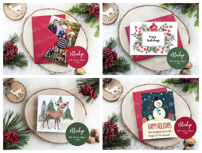 Christmas Mockups Bundle, Mockup Christmas Card, Christmas Invitation ...