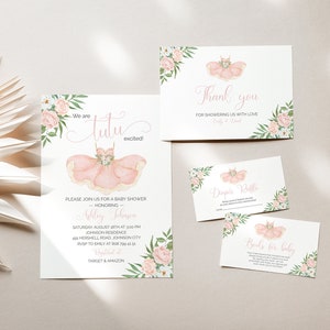 Tutu Baby Shower Invitation, Tutu Excited Invite, Ballerina Baby Shower ...