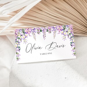 Wisteria Wedding Place Cards Template Editable Light Purple - Etsy