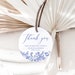 Blue Floral Favor Tag, Blue Victorian Wedding Gift Tag Template ...